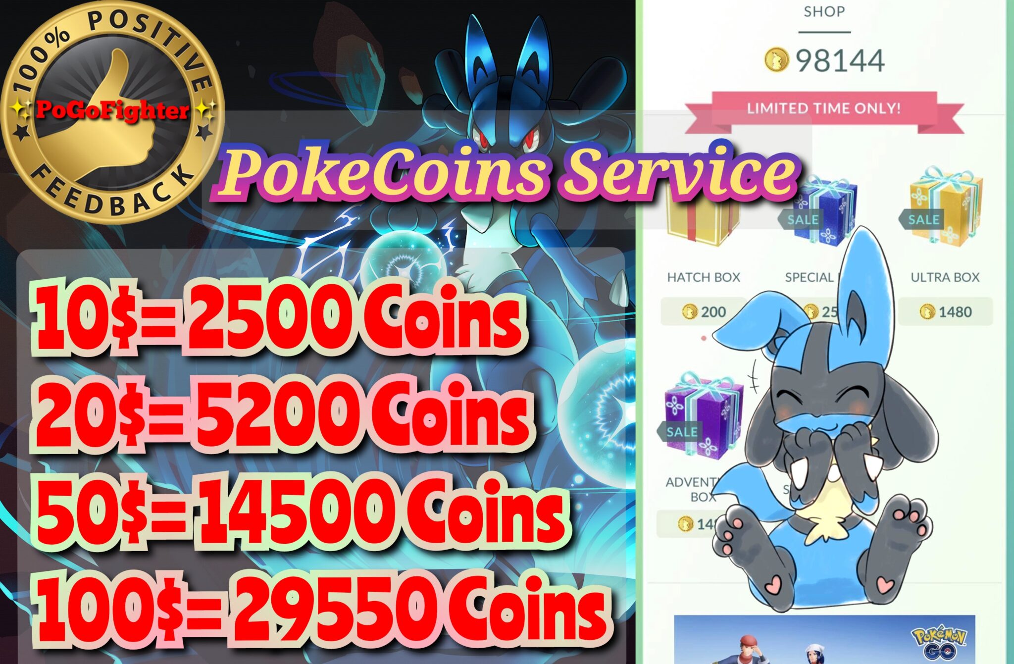 Pokémon Go - PokeCoins Service (READ DESCRIPTION) - PoGoFighter