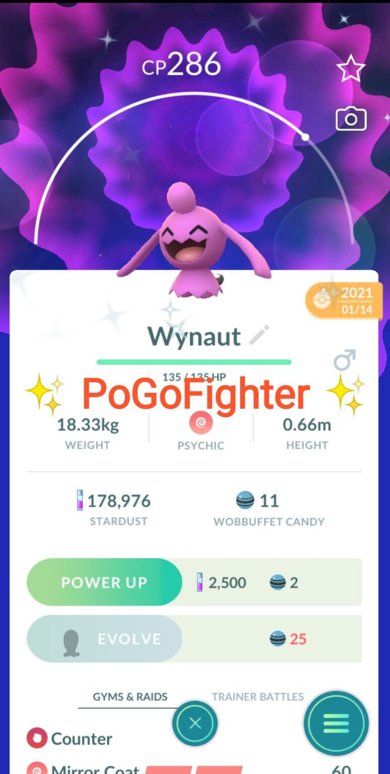 Pokémon GO Shiny Wynaut – Trade 20.000 stardust (Read Describe ...