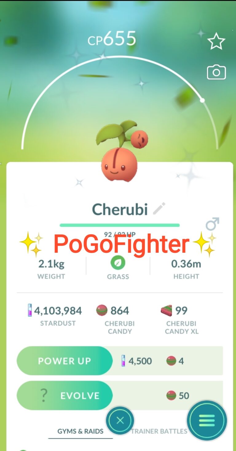 Pokémon GO Shiny Cherubi – Trade 20.000 stardust (Read Describe ...