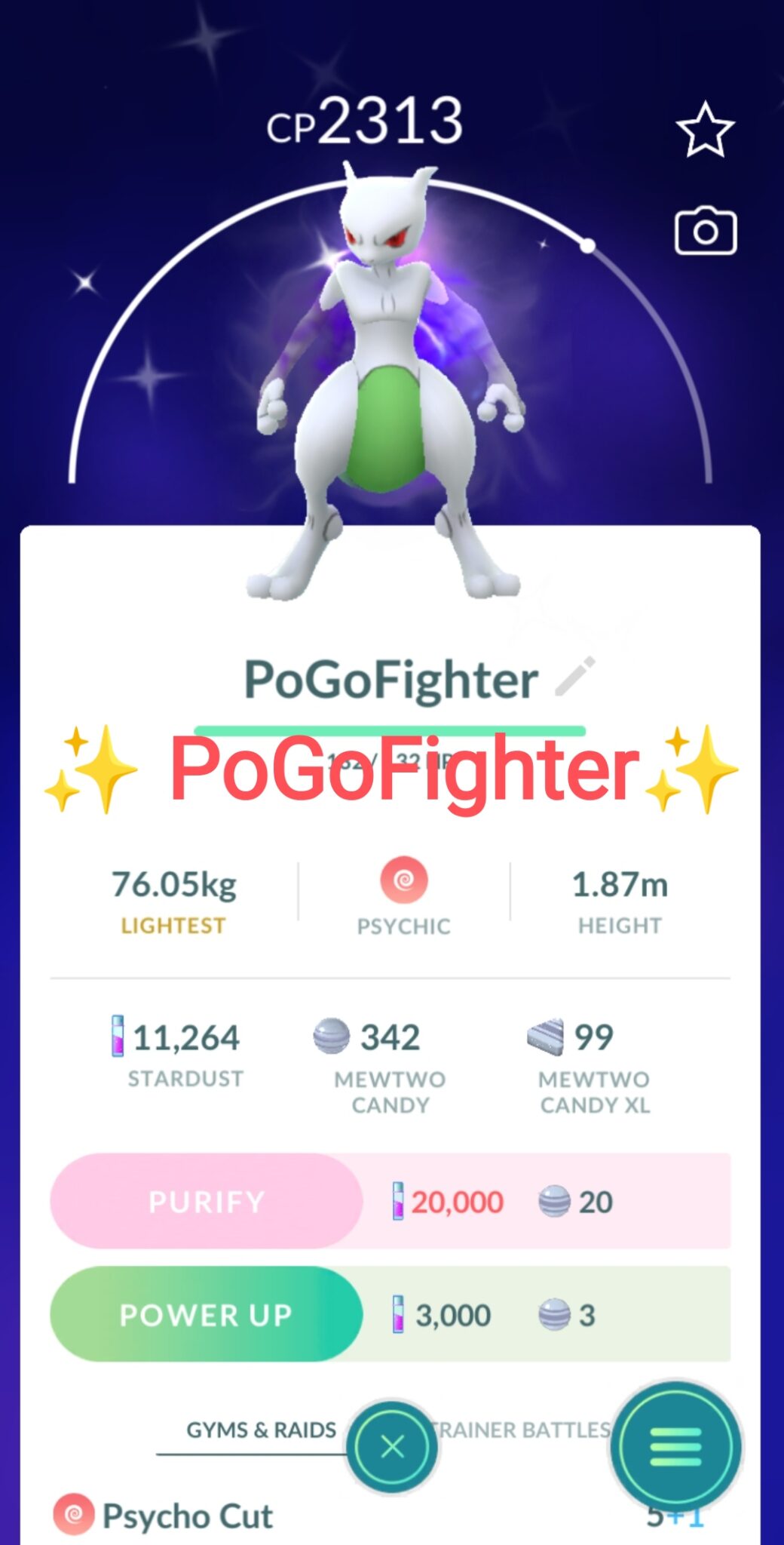Pokémon GO Shiny Shadow Mewtwo – Mini Account (Read Describe) - PoGoFighter