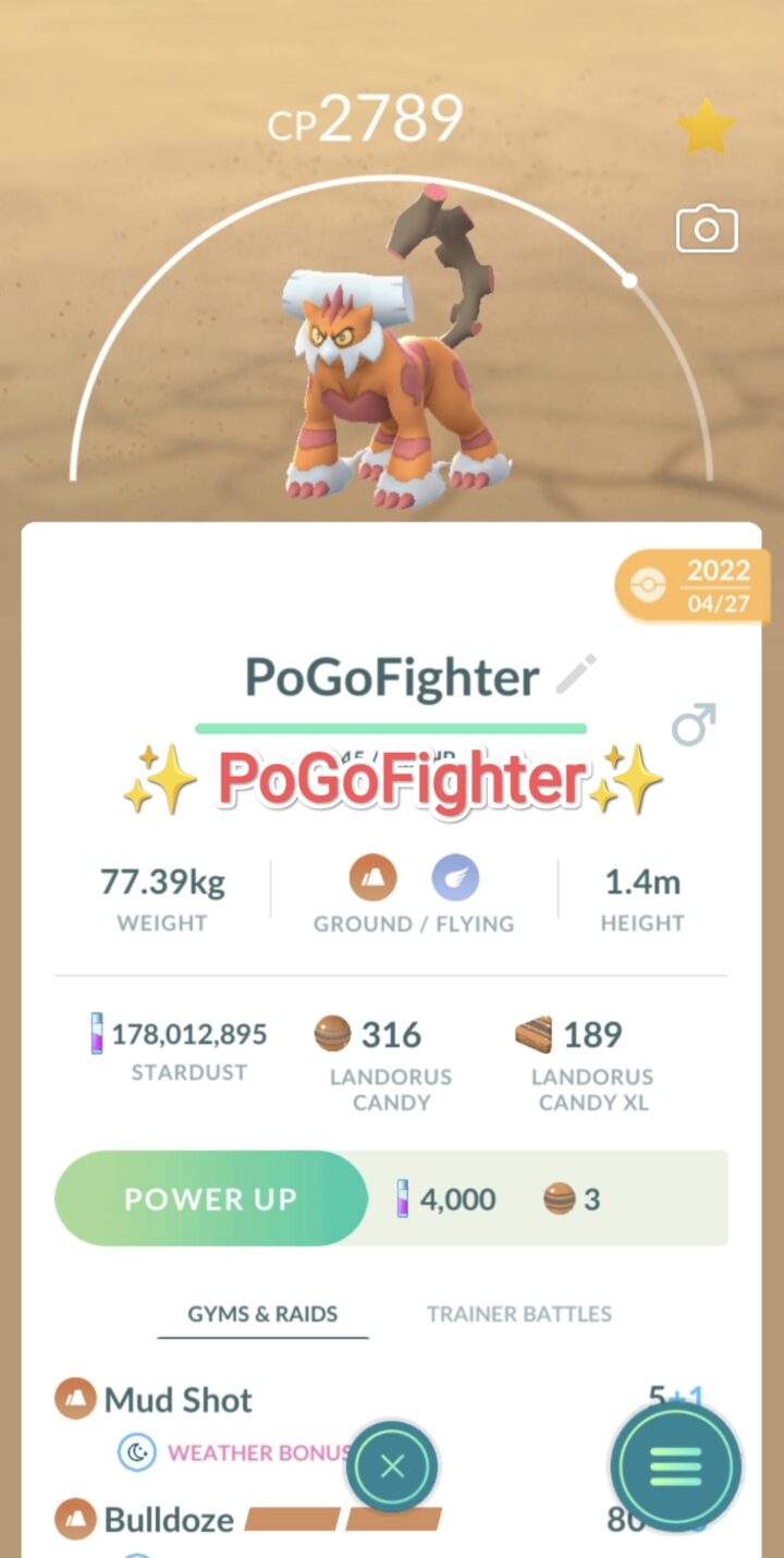 Pokémon GO Shiny Landorus / Landorus (Therian) Level 40 / Level 50 ...