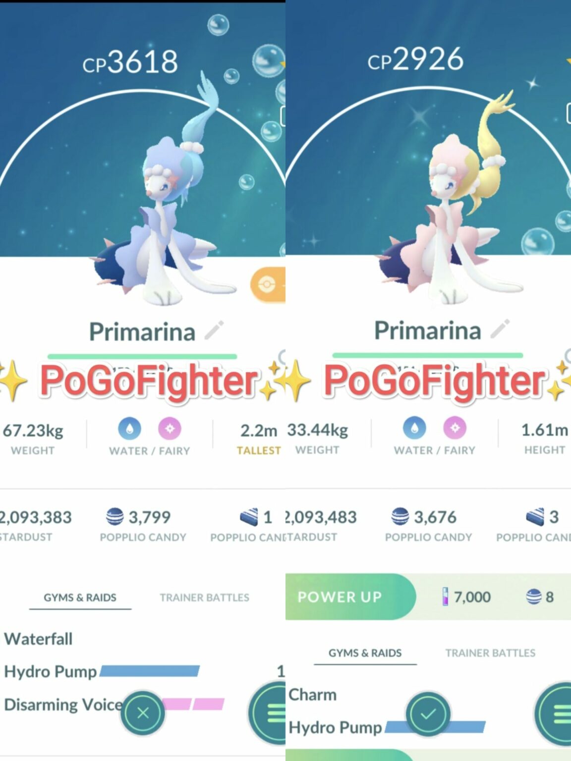 Pokémon GO Shiny Primarina / Primarina Level 40 / Level 50 – Unlock 2nd ...